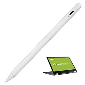 Acer Chromebook Spin 15 Stylus Pen, Active Stylist Pen for Acer Chromebook Spin 15 2-in-1 Convertible Digital Capacitive Pens High Precision with Ultra Fine Tip,Touch-Control and Rechargeable,White