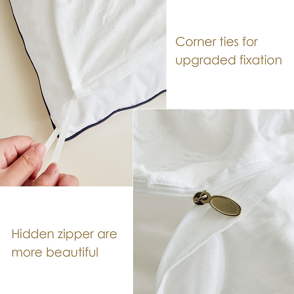 Melingo White Duvet Covers Tufted Duvet Cover Queen Size, Soft and Lightweight Duvet Covers Set for All Seasons, 3 Pieces Boho Embroidery Shabby Chic Bedding Set