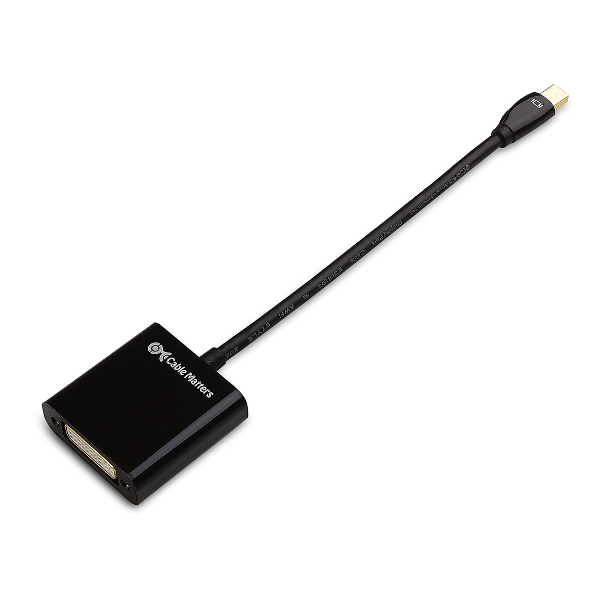 Cable Matters Mini DisplayPort to DVI Adapter (Mini DP to DVI) in Black - Thunderbolt and Thunderbolt 2 Port Compatible