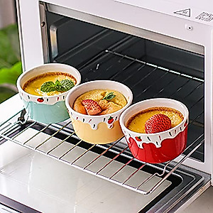 ZOOFOX Set of 6 Porcelain Ice Cream Cups, 6 oz Ice Cream Sundae Bowls for Hot or Cold Food, Mini Dessert Bowls for Sundae, Frozen Yogurt, Cupcake, Pudding, Creme Brulee, Lava Cake