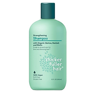 Thicker Fuller Hair Shampoo Stengthening Sls-Free 12 Ounce (3 Pack)