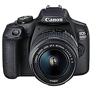 Canon EOS 2000D (Rebel T7) DSLR Camera with 18-55mm f/3.5-5.6 Zoom Lens, 64GB Memory,Case, Tripod and More (28pc Bundle) (Renewed)