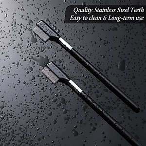 Metal Eyelash Brush 2 Pieces Grooming Eyelash Separator Mascara Metal Separated Lash Make up Brush Comb Cosmetic Separator Curler Eye Makeup Tool for Women