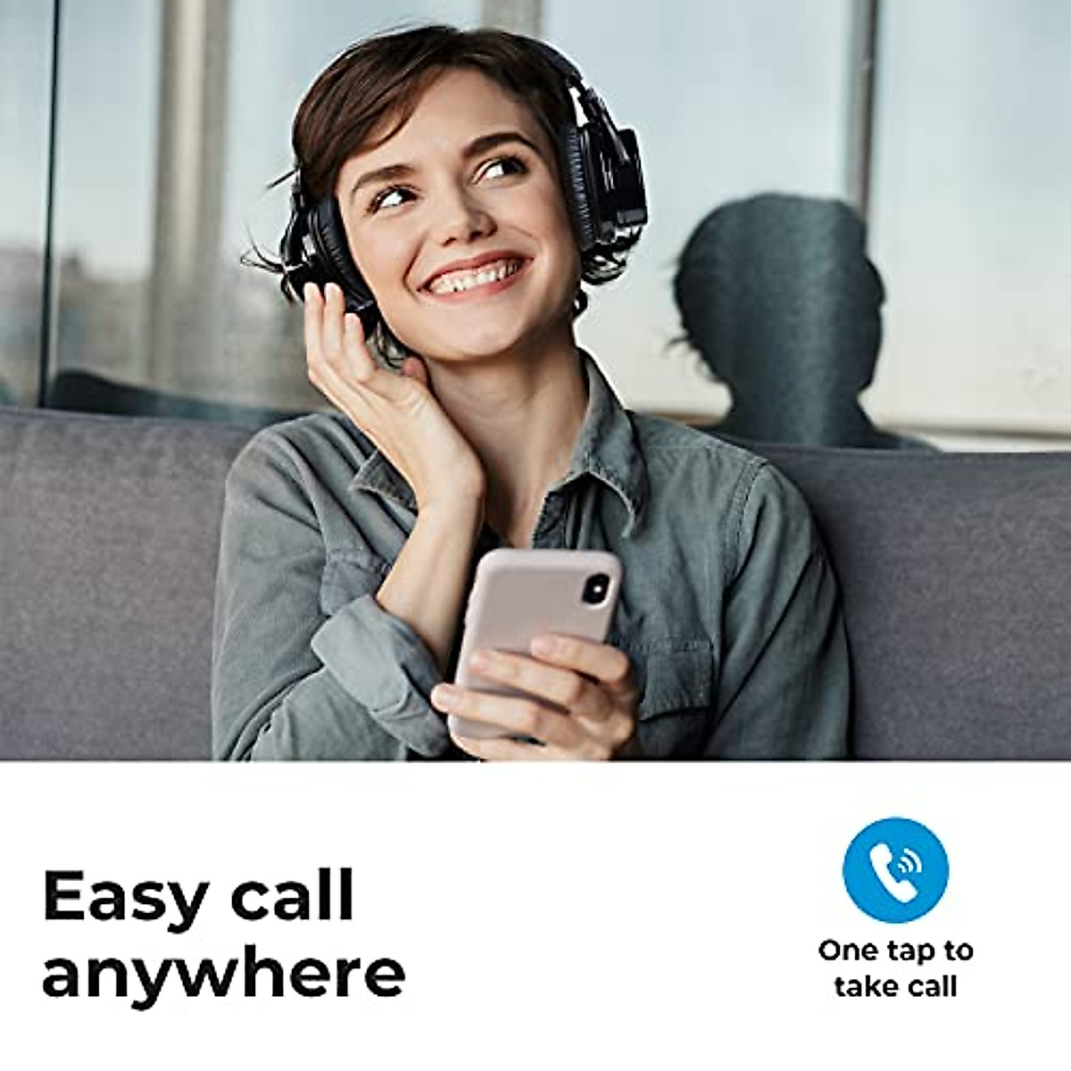 Reverbix E7 PRO Active Noise Cancelling Headphones Overhead Bluetooth with Mic for Phone-Call, Comfortable Wireless & Light Weight, Deep Bass, 35-Hour Battery Life, Bronze Black