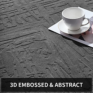 AMOAMI 3D Modern 5x7 Area Rugs Machine Washable Area Rug Non Slip Dark Grey Rugs for Living Room Super Soft Living Room Rug Room Decor Aesthetic Rugs for Bedroom,Office,Dining Room, Kids Playroom
