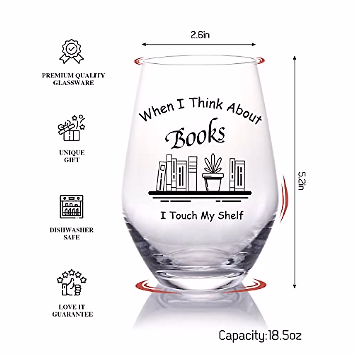 comfit Gifts for Book Lovers - Funny Book Club Stemless Wine Glass Gifts for Reader Lovers, Librarian,Teacher, Nerd Gift Idea,Inspirational Birthday Gifts for Book Lover Friend