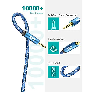 EMK 1/4 to 3.5mm Adapter, 1/4" Female to 1/8" Male Stereo Audio Adapter for Speaker,Amplifiers, Guitar, Home Theater Devices, Laptop, Headphones (3.3FT/1M)