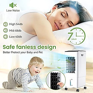 Portable Air Conditioners, 3 in 1 Portable Air Conditioner, Humidifier, Fan with 3 Wind Speeds & 60° Oscillation, Remote Control, 5.5L Water Tank, 1-7H Timer, Portable AC for Home Office