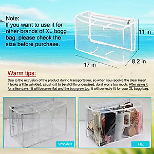 Yesongreat Waterproof Clear Bag Insert for Bogg Bag X Large, Beach Storage Bag Organizer Accessories Suitable for Bogg Bag, Organizing Your Bog Tote Bag and Divide Space (White)