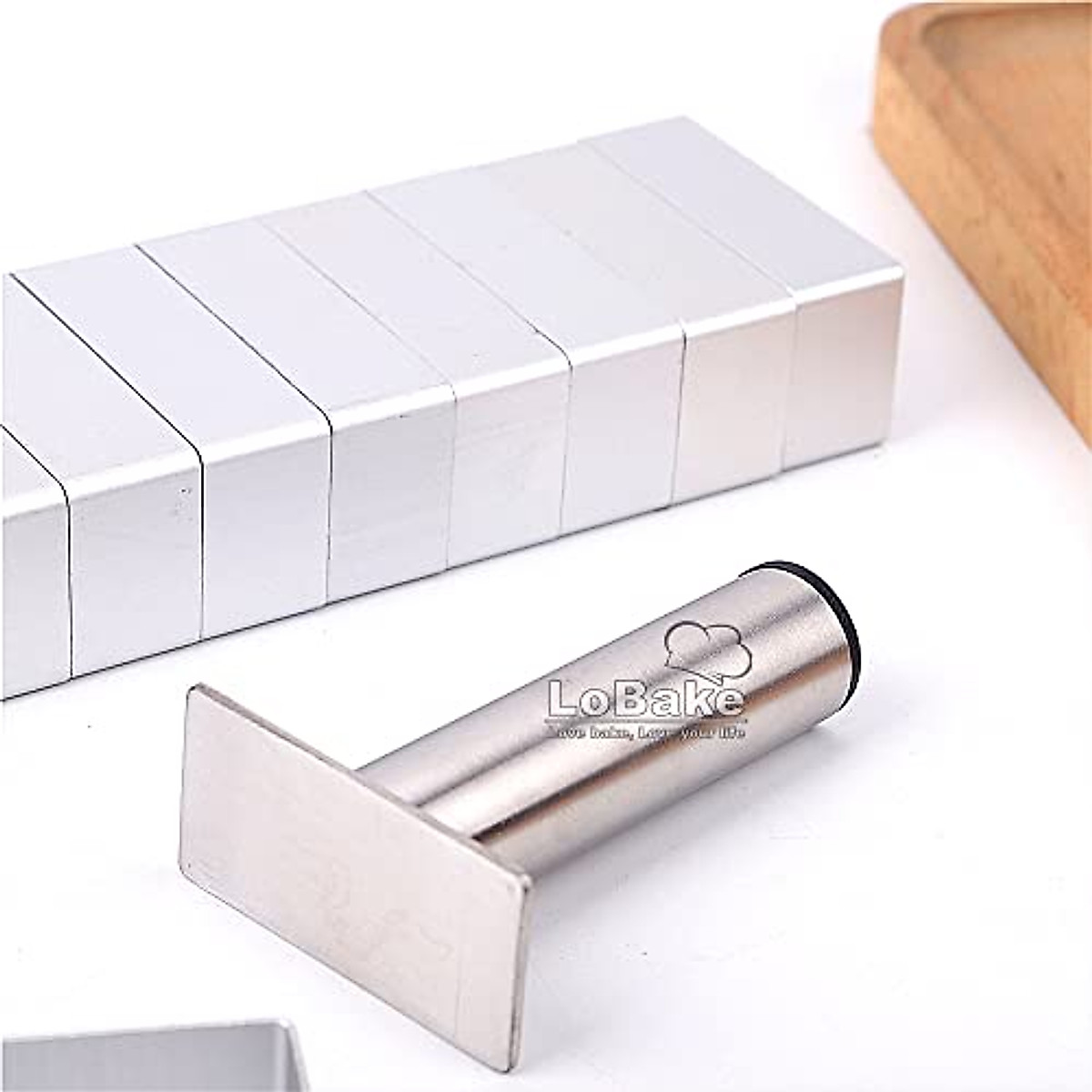 2.1cm Height Lengthened Rectangle Aluminium Pineapple Cake Mold Stainless Steel Press Stamp Fondant Cookie Biscuit Molds DIY