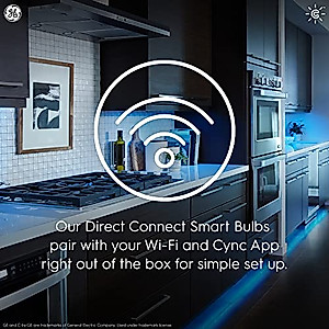 GE CYNC Smart Light Bulbs, Bluetooth Enabled, Alexa and Google Home Compatible, Soft White (2Pack), Packaging May Vary