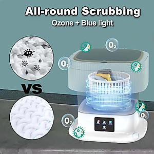 Portable Washing Machine,Mini Washer,11L Large Capacity Foldable Washer and Dryer 2 in 1 for Underwear, Baby Clothes Apartments, Dormitories