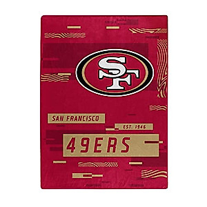 NORTHWEST ENTERPRISES NFL Digitize Design Plush Raschel Thow Blanket, 60"x80" (San Francisco 49ers)