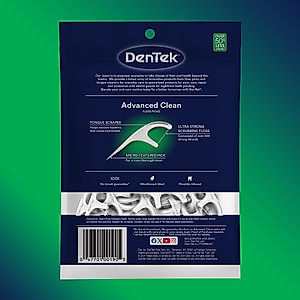DenTek Triple Clean Advanced Clean Floss Picks, No Break & No Shred Floss, 150 Count