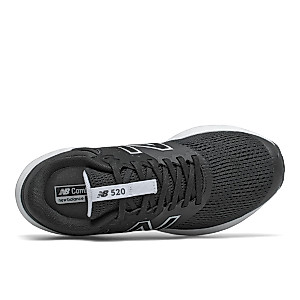 New Balance Women's 520 V7 Running Shoe, Black/White, 8.5 Wide
