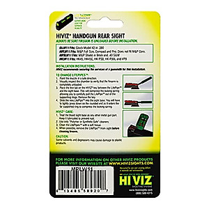 HIVIZ unisex adult HiViz MPLW11 Interchangeable LITEWAVE Rear Handgun Sight for Smith Wesson M P Full Size Compact E, Green, Red, and Black, One Size US