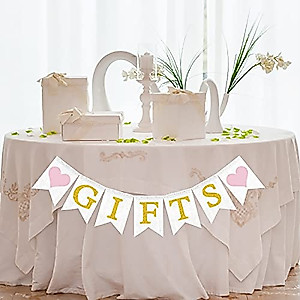 Burlap Gift Banner Bunting Sign for Baby Shower,Bridal Shower,Engagement,Wedding,Bachelorette,Retirement,Birthday Party Supplies