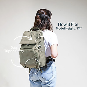 BREVITE - The Runner - Compact Camera Backpacks for Photographers - A Minimalist & Travel-friendly Photography Backpack Compatible With Both Laptop & DSLR Accessories 18L (Pine Green)