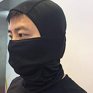 HamLen Headwear Balaclava Face Mask UV Protection for Men Women Ski Sun Hood Tactical Cycling Sports Masks (Black)