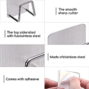 8 Pack Sponge Holder for Kitchen Sink Caddy with 1 Roll Double-sided tape Stainless Steel Strong Adhesion Strength Not Easy Shedding Rust Proof Waterproof Kitchen Sink Sponge Holder