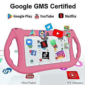 RliyOliy Kids Tablet, 7 inch Tablet for Kids, Android 11 Tablet, 3GB RAM 32GB ROM Toddler Tablet with Bluetooth, WiFi, GMS, Parental Control, Dual Camera, Shockproof Case, Educational, Games