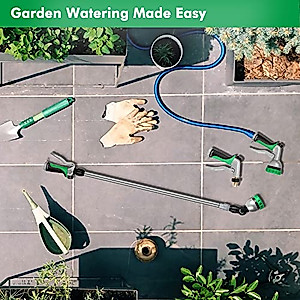 RESTMO 36”-60” (3ft-5ft) Metal Watering Wand, Long Telescopic Tube | 180° Adjustable Ratcheting Head | 7 Spray Patterns | Flow Control, Perfect Garden Hose Sprayer to Water Hanging Baskets, Shrubs