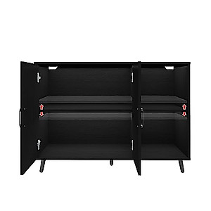 Gyger Kitchen Sideboard with 2 Door 2 Shelves,Black Buffet Cabinet with Storage for Dinning Room Living Room