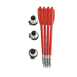 JIEXI HWYP Metal Crossbow Bolts for Fishing with Fishing Line Wheel Set Pack of 4 (red)
