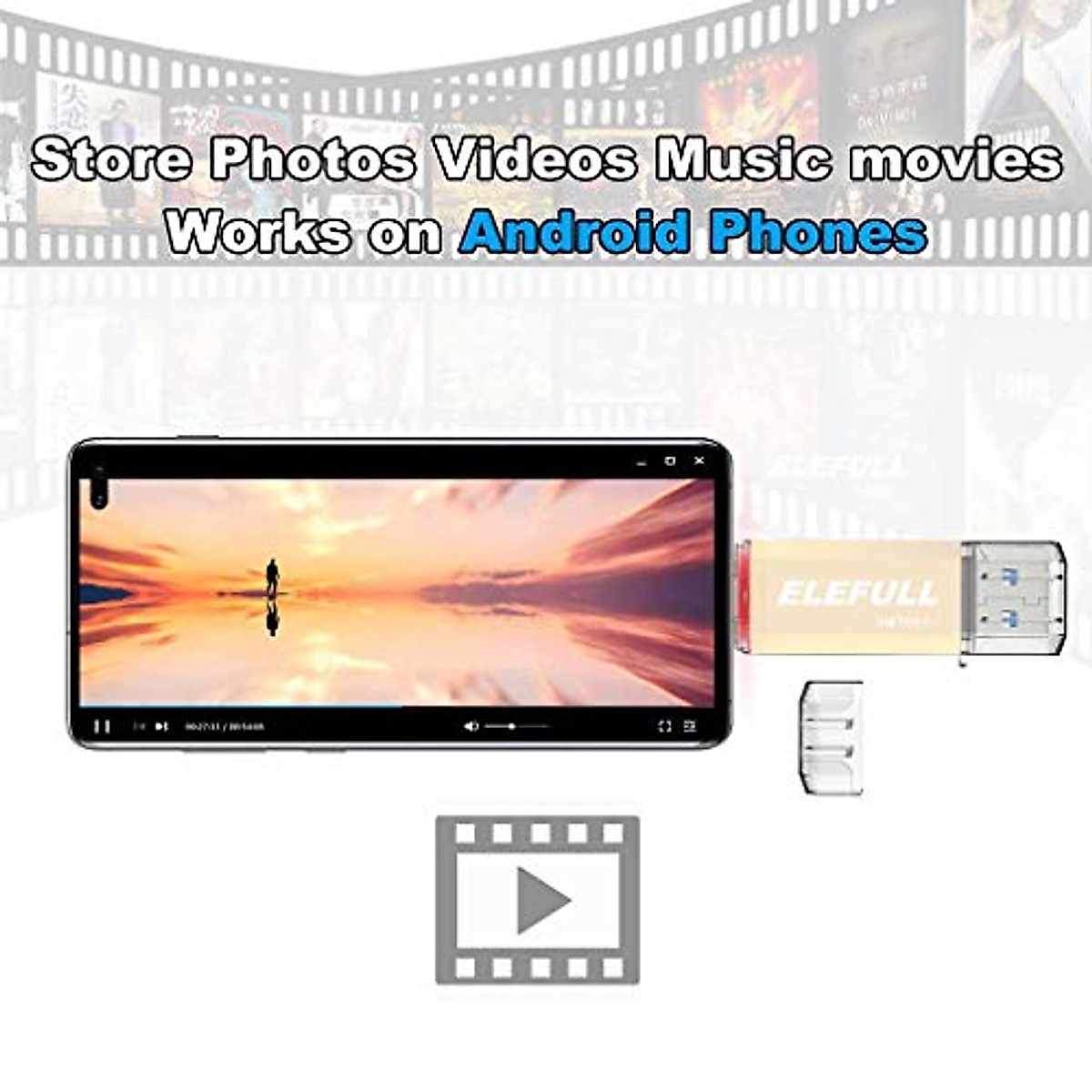 Type C USB Flash Drive 256GB 128GB 64GB 32GB for Android Smart Phones Computer Laptop USB-C 3.0 High Speed Copay Photos Videos Music etc.(32GB)
