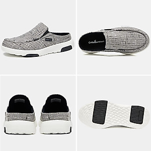 OrthoComfoot Womens Orthopedic Comfy Slippers for Bunion, Arch Support Slip On Shoes, Comfortable Athletic Walking Shoes for Heel and Foot Pain Relief Dark Grey Size 10