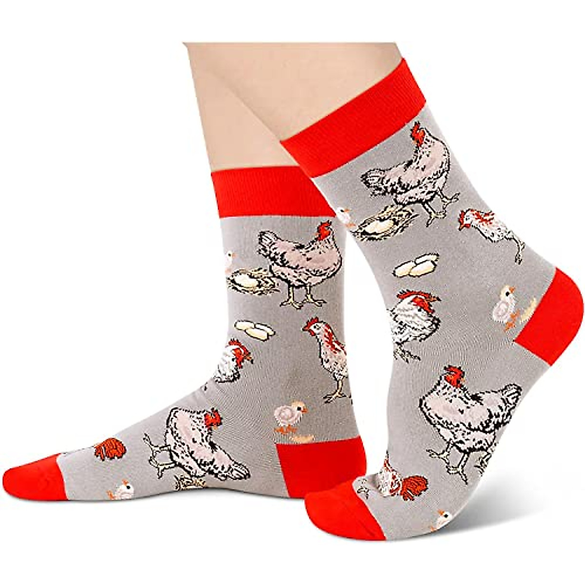 HAPPYPOP Unisex Novelty Chicken Socks for Men Chicken Socks for Women,Funny Chicken Gifts for Chicken Lovers Rooster Gifts