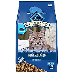 Blue Buffalo Wilderness Nature's Evolutionary Diet High-Protein, Grain-Free Natural Dry Food for Adult Cats, Chicken, 2-lb. Bag