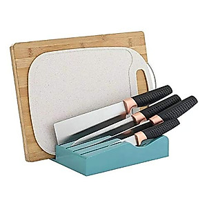 CUJUX 4 Slot Knife Rack Kitchen Drainer Chopping Cutting Board Holder Storage Organize K1MF（Without knife） (Color : A)