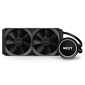 NZXT Kraken X53 240mm - RL-KRX53-01 - AIO RGB CPU Liquid Cooler - Rotating Infinity Mirror Design - Improved Pump-Powered By CAM V4-RGB Connector-Aer P 120mm Radiator Fans (2 Included), Black, X Gen 3