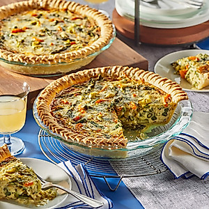 Pyrex 2-Piece Glass Pie Plate Set, 9.5-Inch Pie Dish, Baking Dish, Dishwashwer, Microwave, Freezer and Pre-Heated Oven Safe