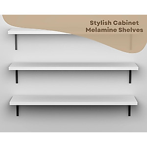 B&B HARDWARE Cabinet Shelves - Melamine 3/4'' Thick - Custom Organize Space with Stylish Cabinet Melamine Shelves - Perfect Solution for Home & Office - Cut to Size (14" Depth x 31 Inches Length)