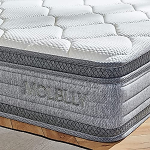 Molblly King Mattress, 14 Inch Cooling-Gel Memory Foam and Individually Pocket Innerspring Hybrid Mattress, King Bed Mattress in a Box, CertiPUR-US Certified,76”*80”, Medium Firm King Size Mattress