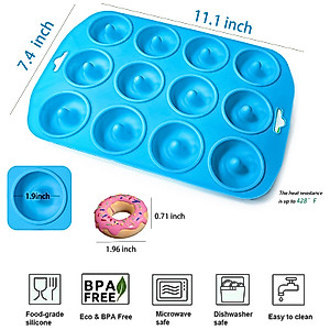 Cupidove Silicone Donut Pan, Silicone Donut Molds for baking, Mini Donut Silicone Mold Heat Resistant, Mini Silicone Baking Mold for baking delicious donuts, Non-stick Bottom, Easy to Clean