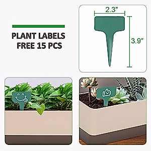 GROWNEER 3 Packs 12 Inches Window Boxes Rectangle Planter with 15 Pcs ...