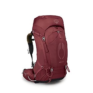 Osprey Aura AG 50L Women's Backpacking Backpack, Berry Sorbet Red, WM/L