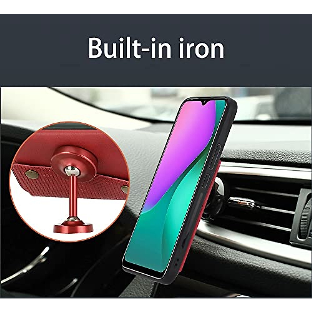 Protective Phone Cover Case Wallet Case for Infinix Smart 5, Leather Case with Card Holder, Double Magnetic Clasp and Durable Shockproof Cover for Infinix Smart 5 Case,Magnetic Phone Case for Car