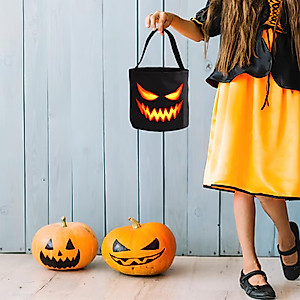 Halloween Candy Bucket Trick or Treat Bags Multipurpose Reusable Portable Collapsible Goody Tote Bag for Halloween Party Decoration Supplies