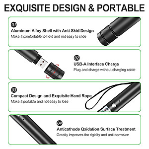 DCLIKRE Green Light, USB Rechargeable Green Lights Pen with Star Cap, Long Range Light Beams for Sandtable Presentations Astronomy Outdoor Hiking Camping Toy ﻿