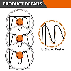 2 Pcs Pot Lid Organizer Rack, 3 Tier Pot Lid Organizer, No Drilling Adhesive Pan Lid Organizer, Wall Mount Pot Lid Holder, Hanging Pot Cover Storage Rack, Pot Lid Rack for Kitchen Cabinet Door (Black)