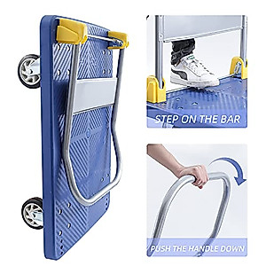 YSSOA Foldable Push Hand Cart, 880 lb Capacity, 880lb Weight Capacity