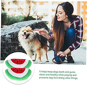 FONDOTIN 3pcs Dog Plush Toy Puppy Dental Toy Food Shaped Dog Toy Watermelon Pet Toys Interactive Chew Toy for Puppy Cat Interactive Toy Plush Cute Dog Toy Squeaky Dog Toys Fruit The Dog