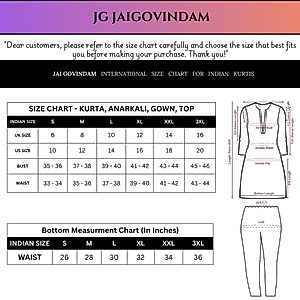 JG JAI GOVINDAM Chikankari Cotton Anarkali Indian Kurti For Women Summer Dress Kurta Pant With Dupatta Set Pakistani Long Kurta-(XL) White