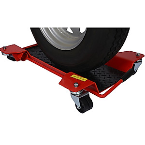 Yone jx je Motorcycle Center Stand Move Dolly with 360 Degree Casters, Motorcycle Scooter Mover 500lbs for Workshop, Home Garage, Red