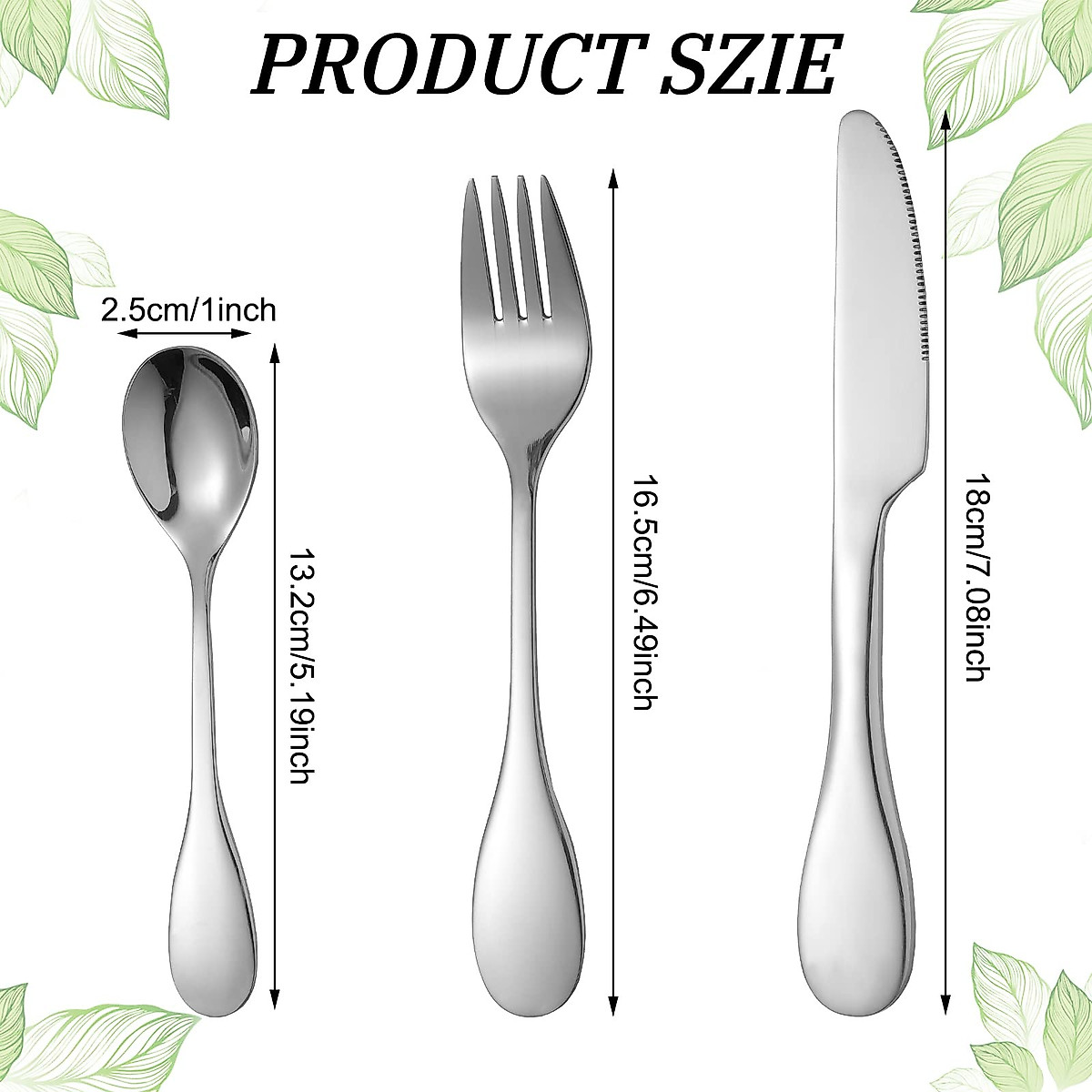 7 Pieces Eating Portion Control Flatware Weight Loss Portion Management Control Silverware Portion Control Serving Spoons Forks Knives Stainless Steel Bariatric Utensils with Fabric Storage Bag