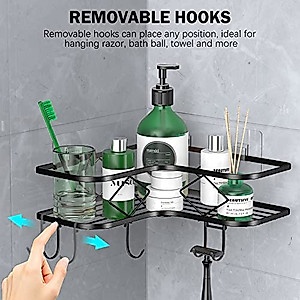 Kadolina 2 Pack Corner Shower Caddy Shelf, Corner Shower Caddy Tension Pole, 4 Tier Adjustable Shower Shelves